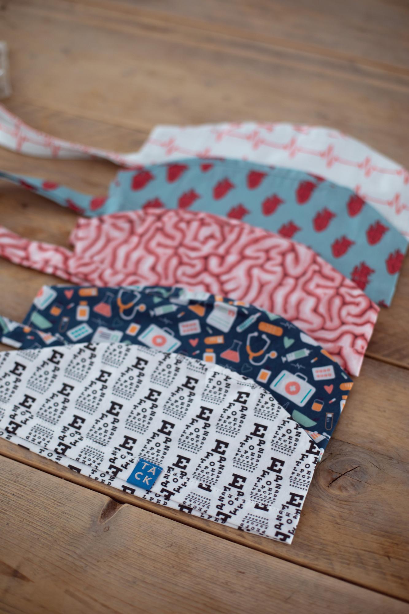 TACK | Reusable cloth surgical caps with print